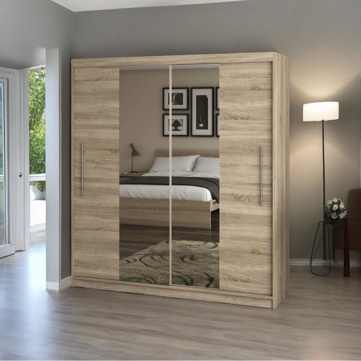 Dressing Alex cu oglinda, Sonoma, 160x60x200cm - eMAG.ro