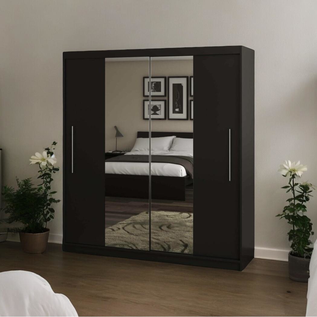 Dressing Alex cu oglinda, Wenge, 160x60x200cm - eMAG.ro