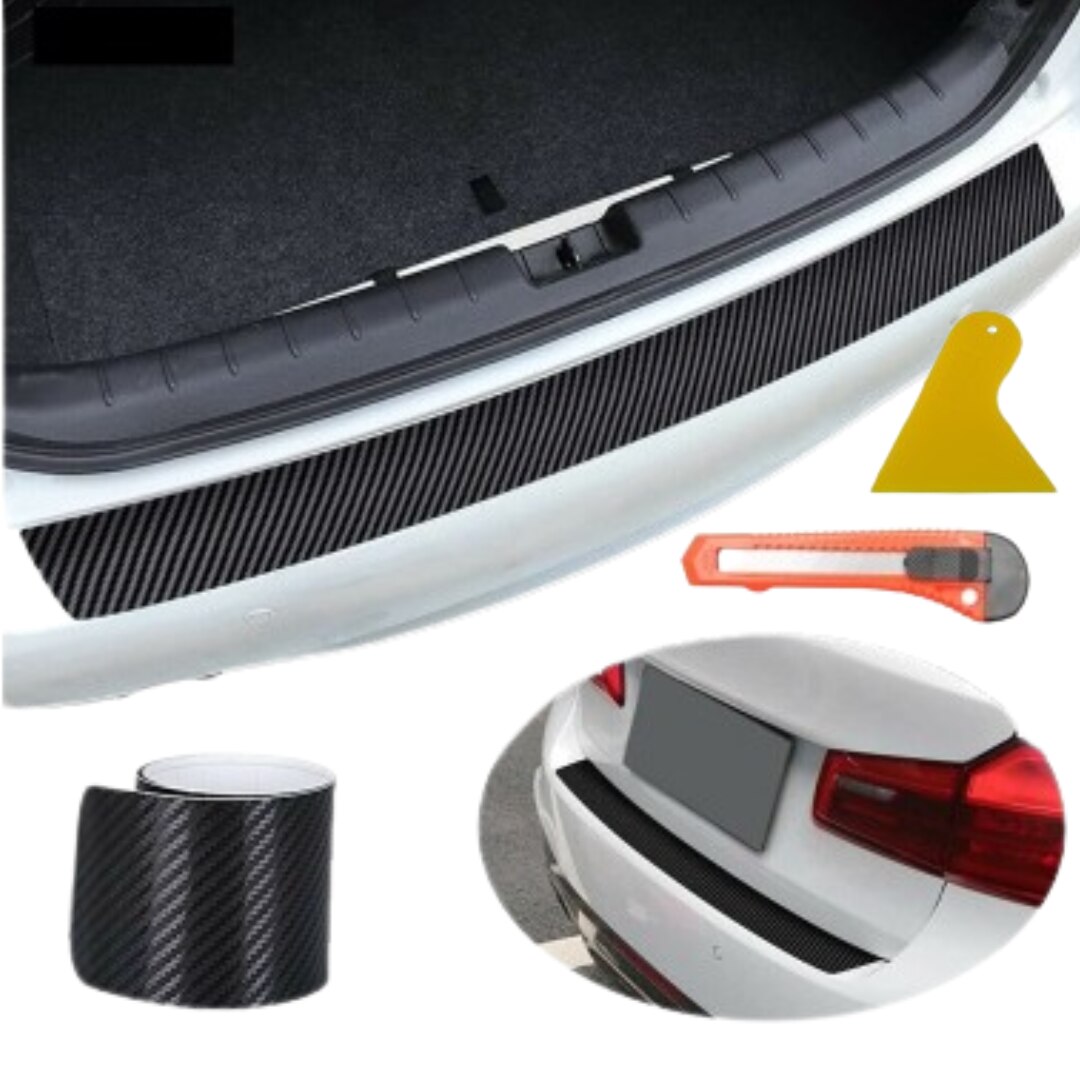 Kit folie autocolant protectie portbagaj negru carbon 90cmx7cm, kit ...