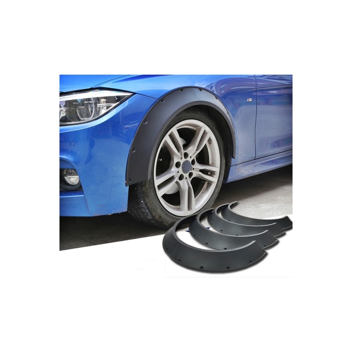 Set 4 protectii aripa Overfender universal, Negru Mat, 84x6cm - eMAG.ro