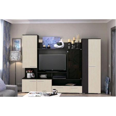 Mobila Living Como Wenge&Alb 260x41x194 cm - eMAG.ro