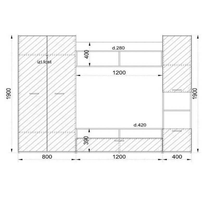 Mobila Living Alice Sonoma&Alb 240 x 190 x 40cm - eMAG.ro