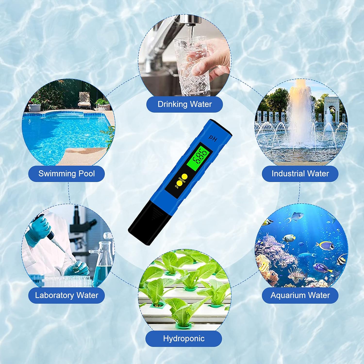 Tester pH digital Jormftte, acuratete +/-0.01 pH, 0-14 pH, pentru apa ...
