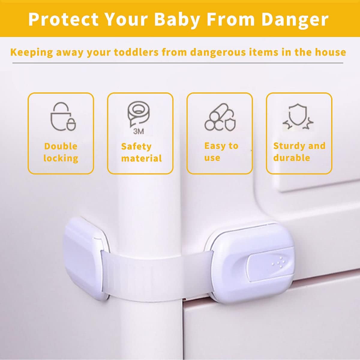 Set 6 sigurante universale usi pentru copii, blocator sertare, usa cuptor, frigider, cu adeziv ...
