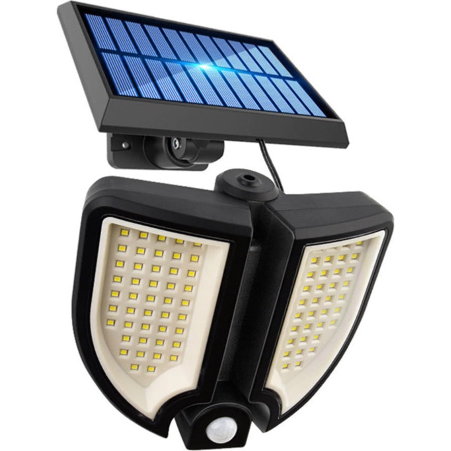 Proiector solar cu senzor de miscare, 18W, lumina rece alba, IP65 ...