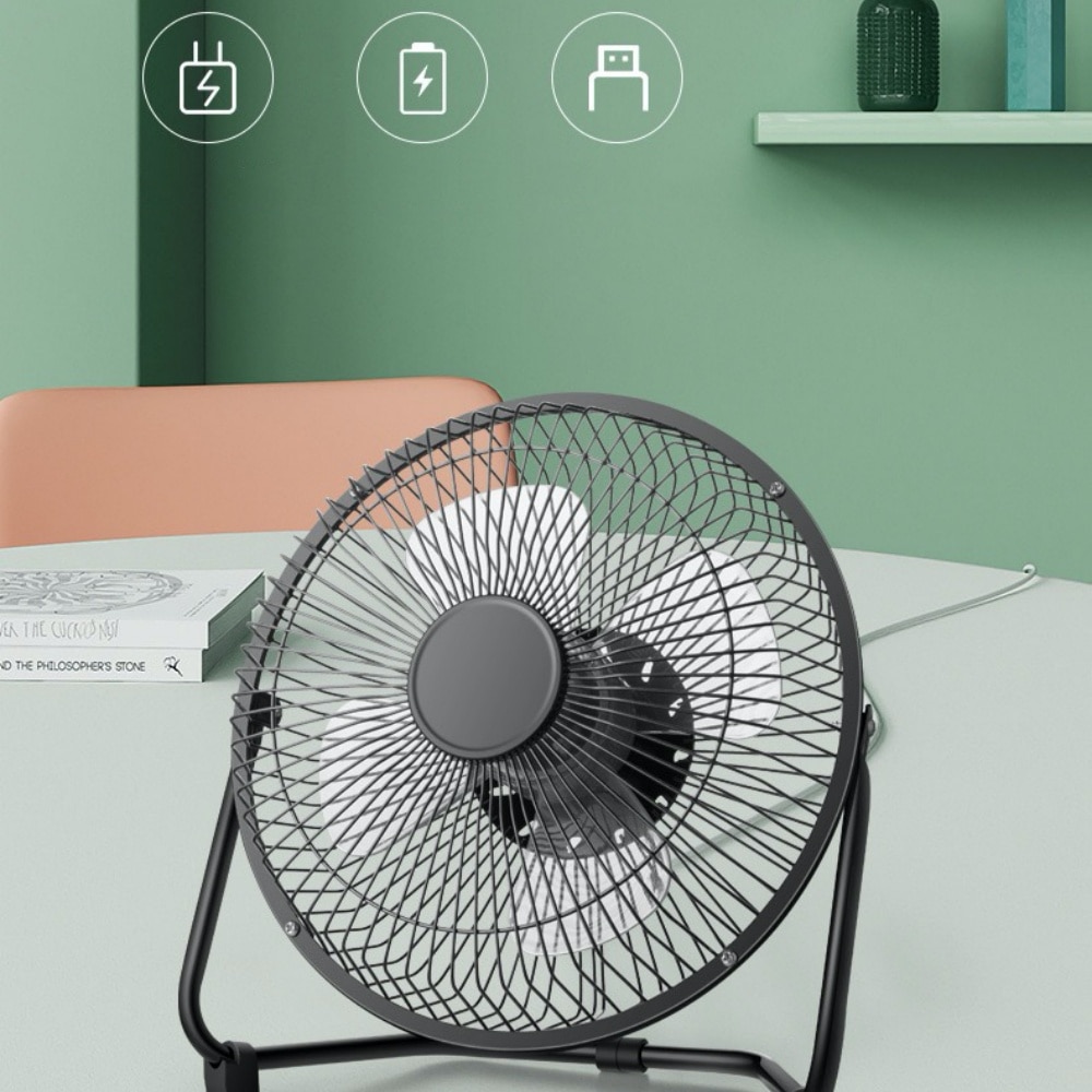 Ventilator mare de birou, 9 inchi, Portabil, Rotatie 360°, 2 Viteze ...