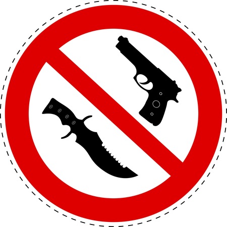 Sticker Indicator Autoadeziv de Restrictie - Accesul cu Arme Letale ...
