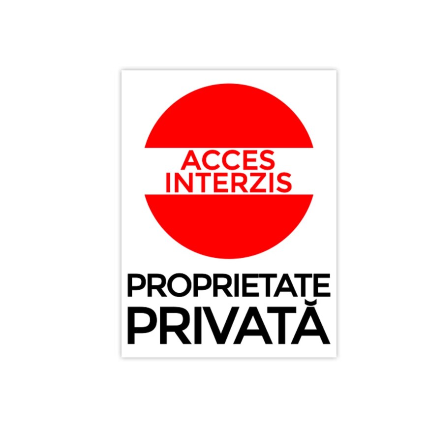 Placuta indicatoare „Acces interzis, proprietate privata”, 200×300, PVC ...