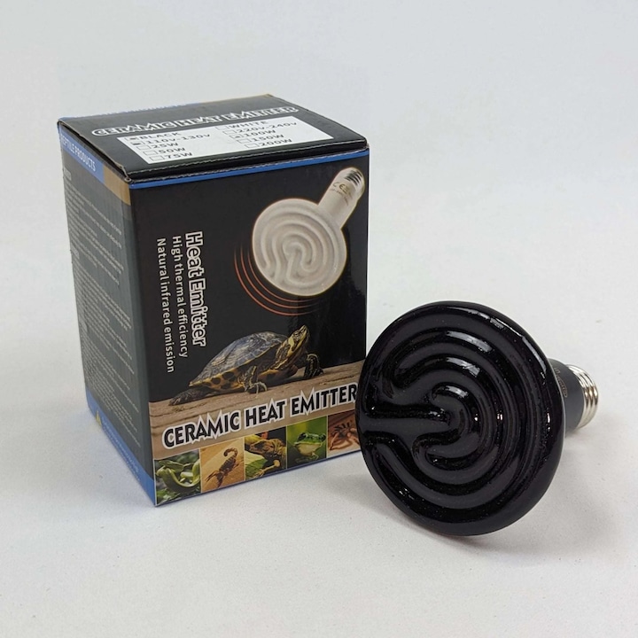Bec Infrarosu Ceramic 75W - Incalzire Eficienta pentru Pasari, Reptile ...