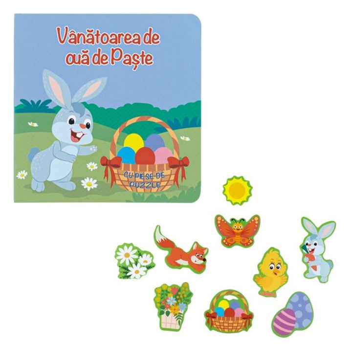 Carte de Paste cu Puzzle, Vanatoarea de Oua, carton, 9 piese - eMAG.ro