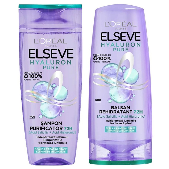 Set Sampon Lóreal Paris Elseve Hyaluron Pure 250 ml, si Balsam 200 ml ...