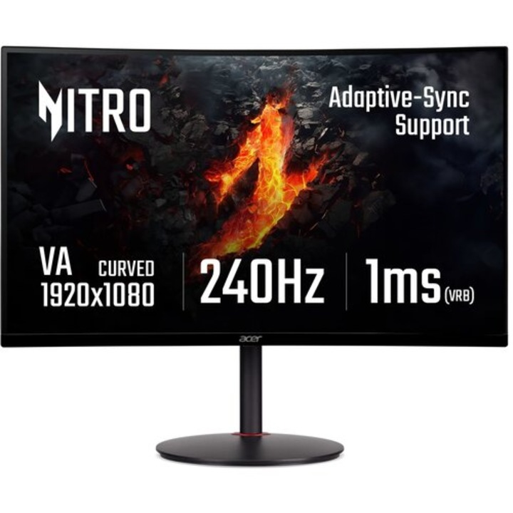 Monitor de gaming curbat Acer Nitro XZ270Xbiiphx de 27 inchi 1500R ...