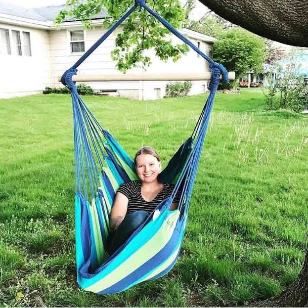 Hamac tip leagan coshop®, cu doua perne, Albastru - eMAG.ro