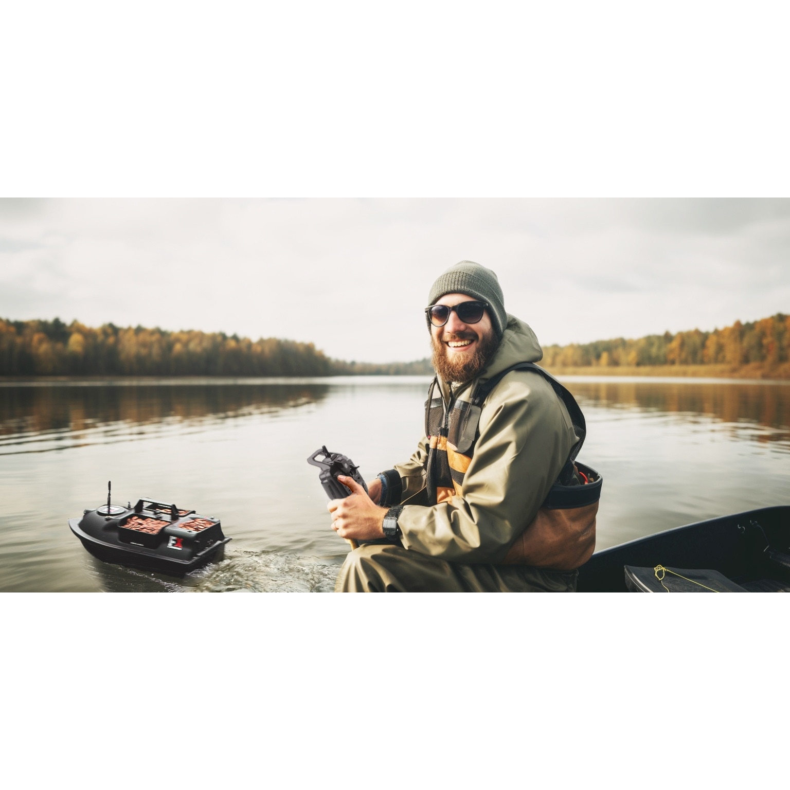 Barca de momeala cu GPS, Expeditie de pescuit, Lacul Xlegend, controlat ...