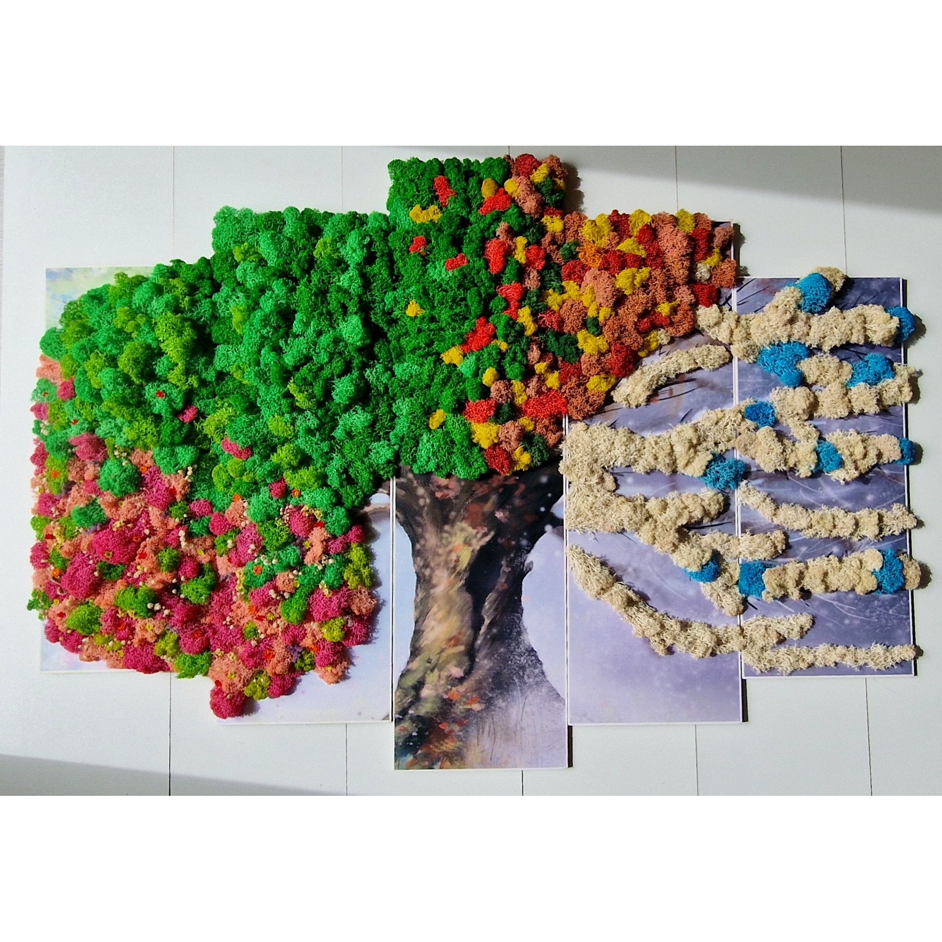 Decoratiune Set 5 piese Copacul vietii cu licheni naturali stabilizati ...