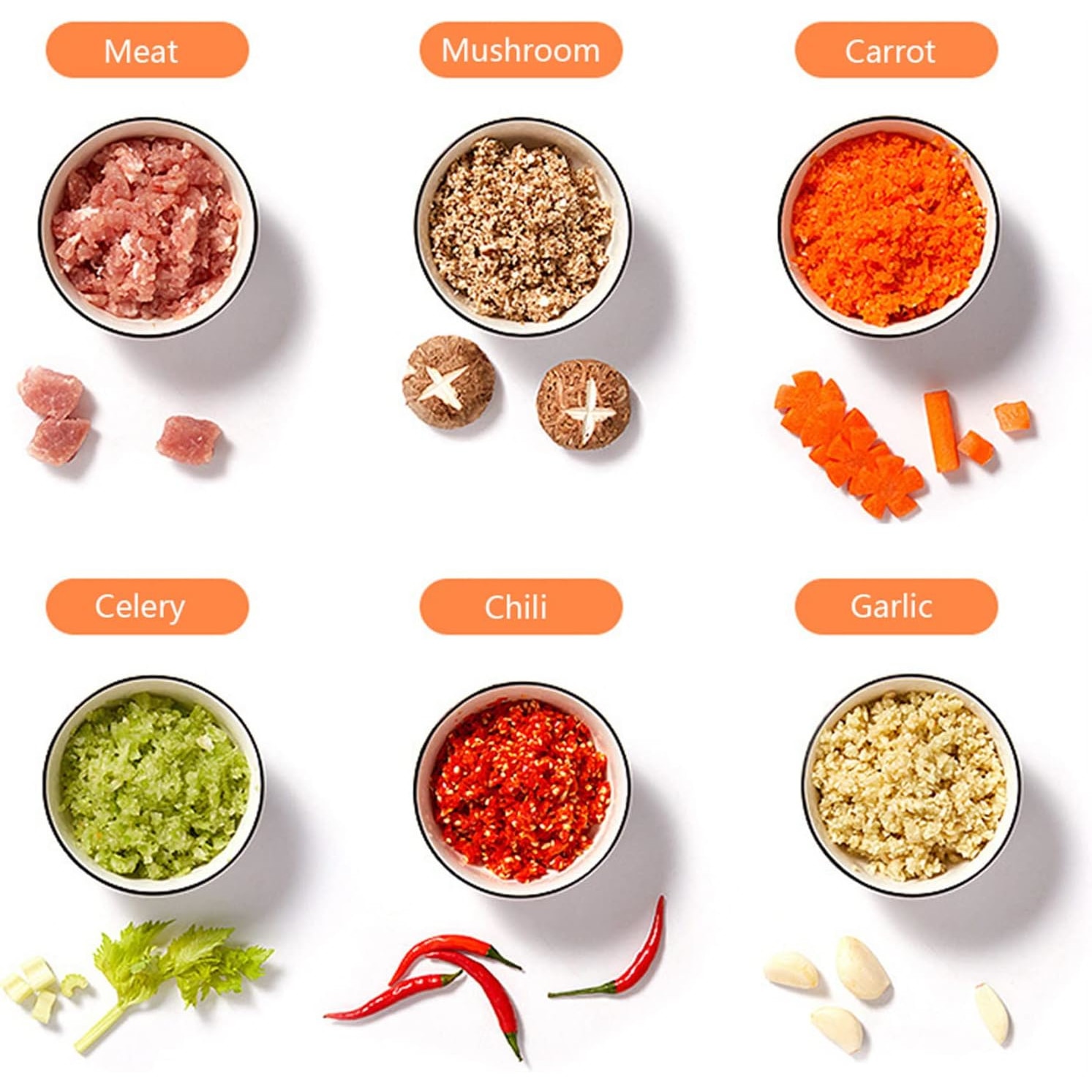Tocator electric pentru carne si legume, 4 lame din otel inoxidabil de ...