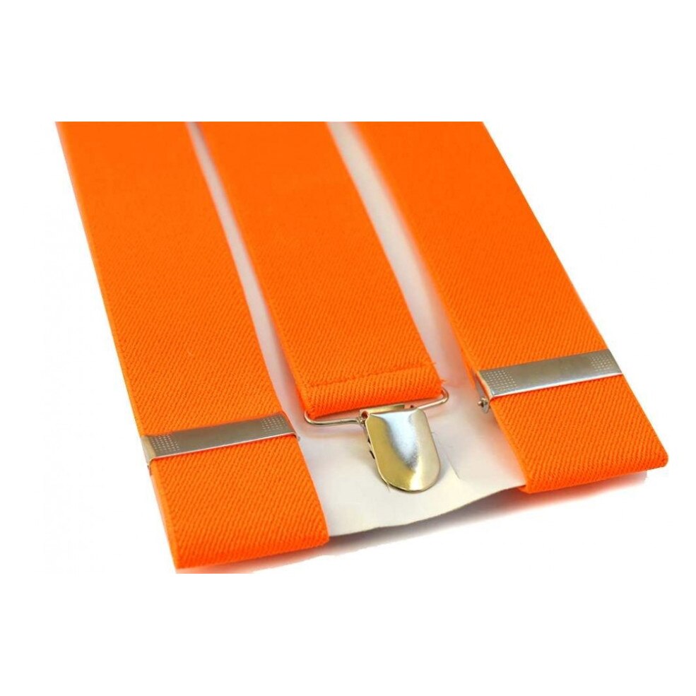 Bretele barbati, inchizatori metalice, 3, 5cm, Portocaliu Neon - eMAG.ro