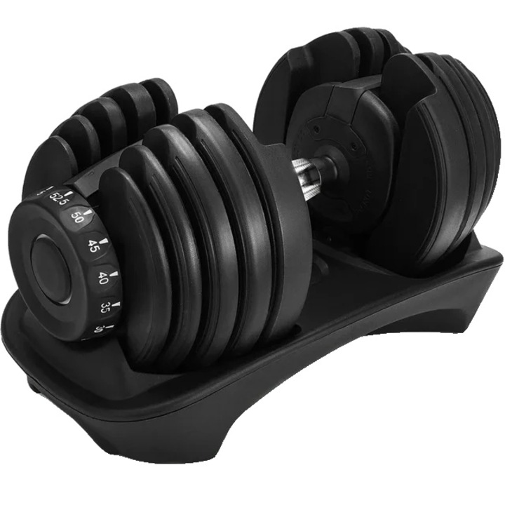 Set gantere reglabil, optiuni de greutate 24/40 kg, antrenament home fitness, 1 buc 40 kg - eMAG.ro