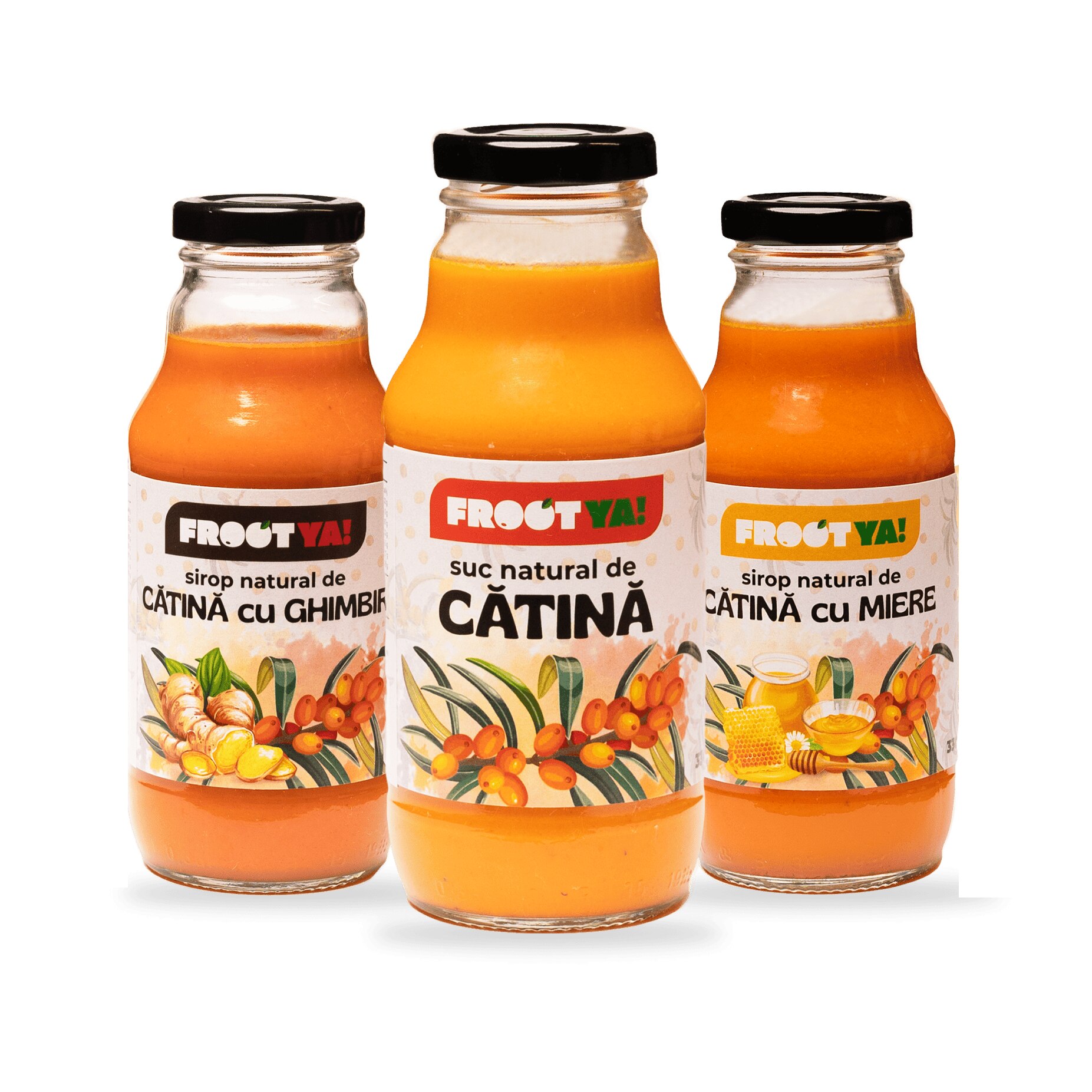 Pachet sirop Catina, Catina cu ghimbir, Catina cu Miere, FROOTYA, 3 ...