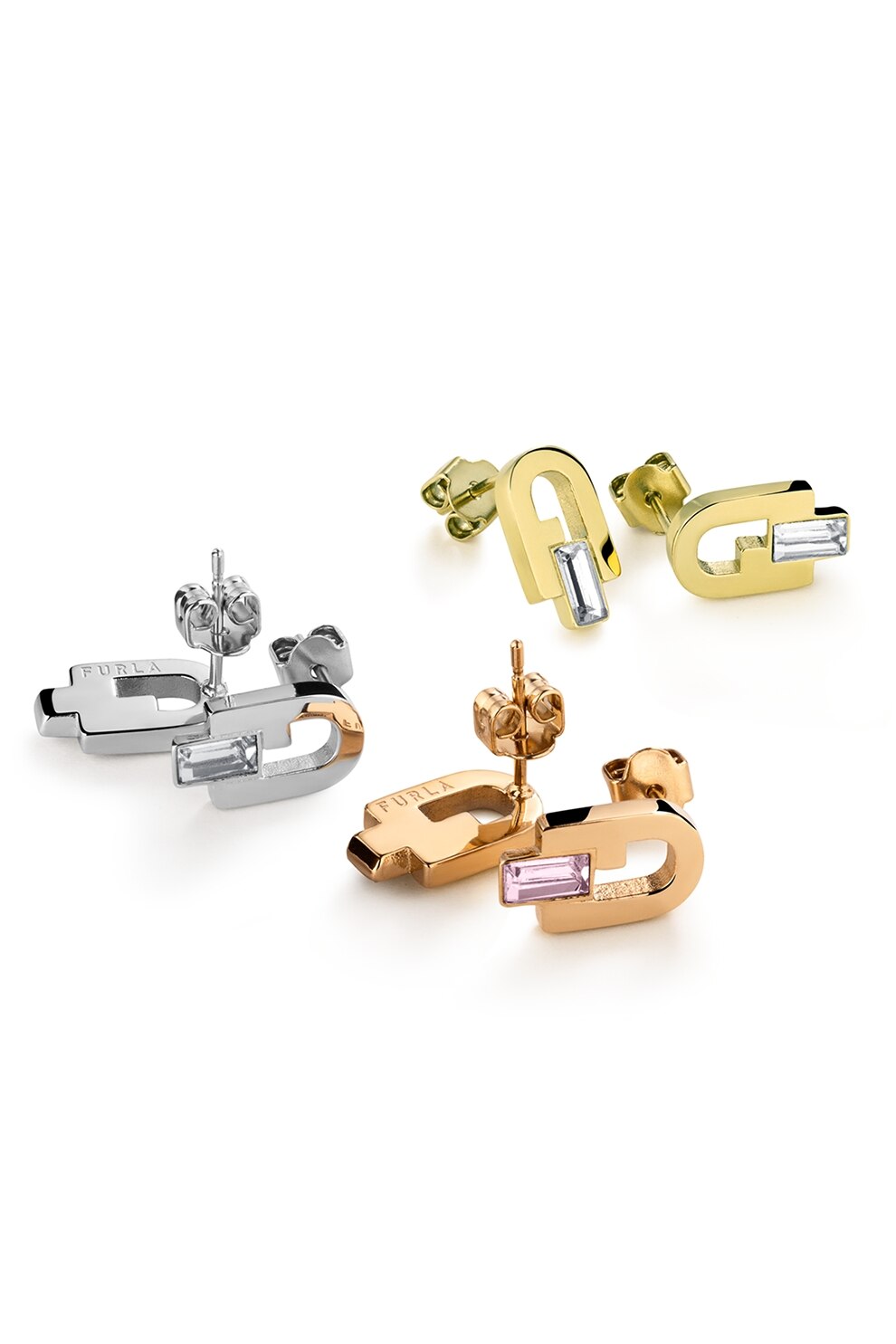 Furla, Cercei cu tija si cristale, Auriu - eMAG.ro