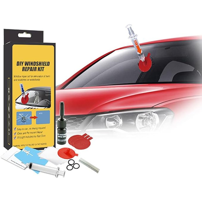 Kit reparatie parbriz auto, repara crapaturi si ciobituri din parbriz ...