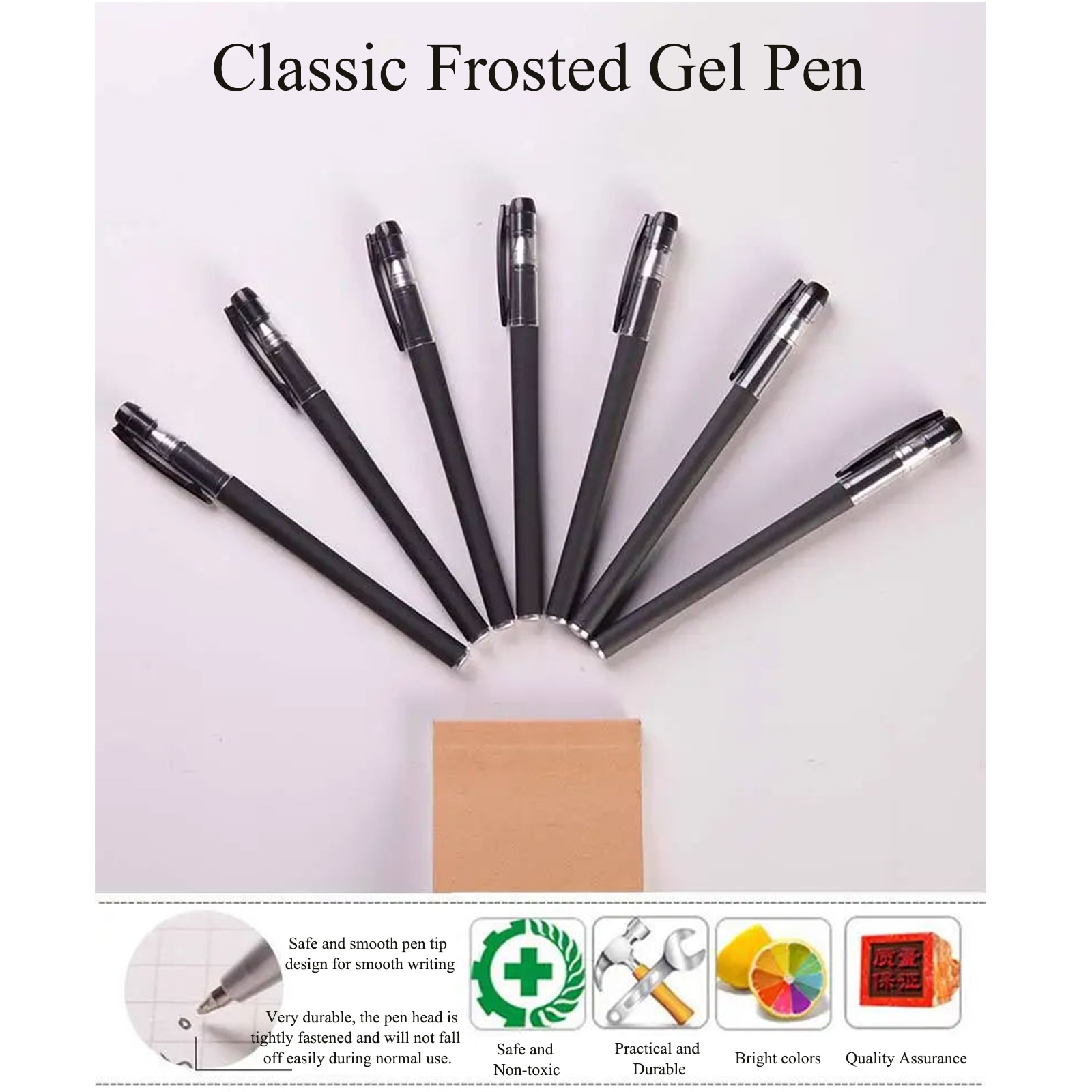 Set 24 pixuri cu gel, SINBINTA, Glont, 0.5 mm, Rezerva inlocuibila, Scris de lunga durata, Teaca ...