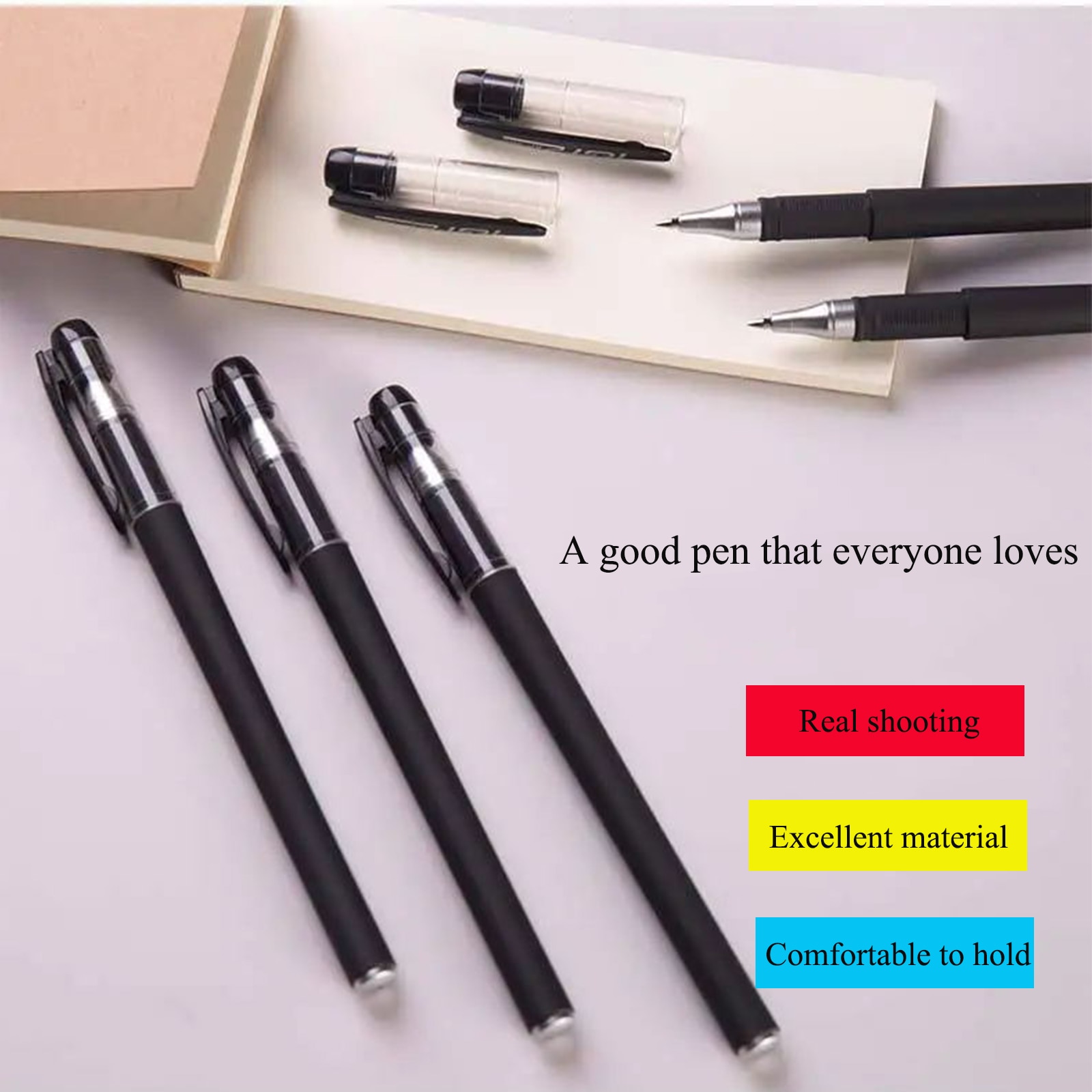 Set 24 pixuri cu gel, SINBINTA, Glont, 0.5 mm, Rezerva inlocuibila, Scris de lunga durata, Teaca ...