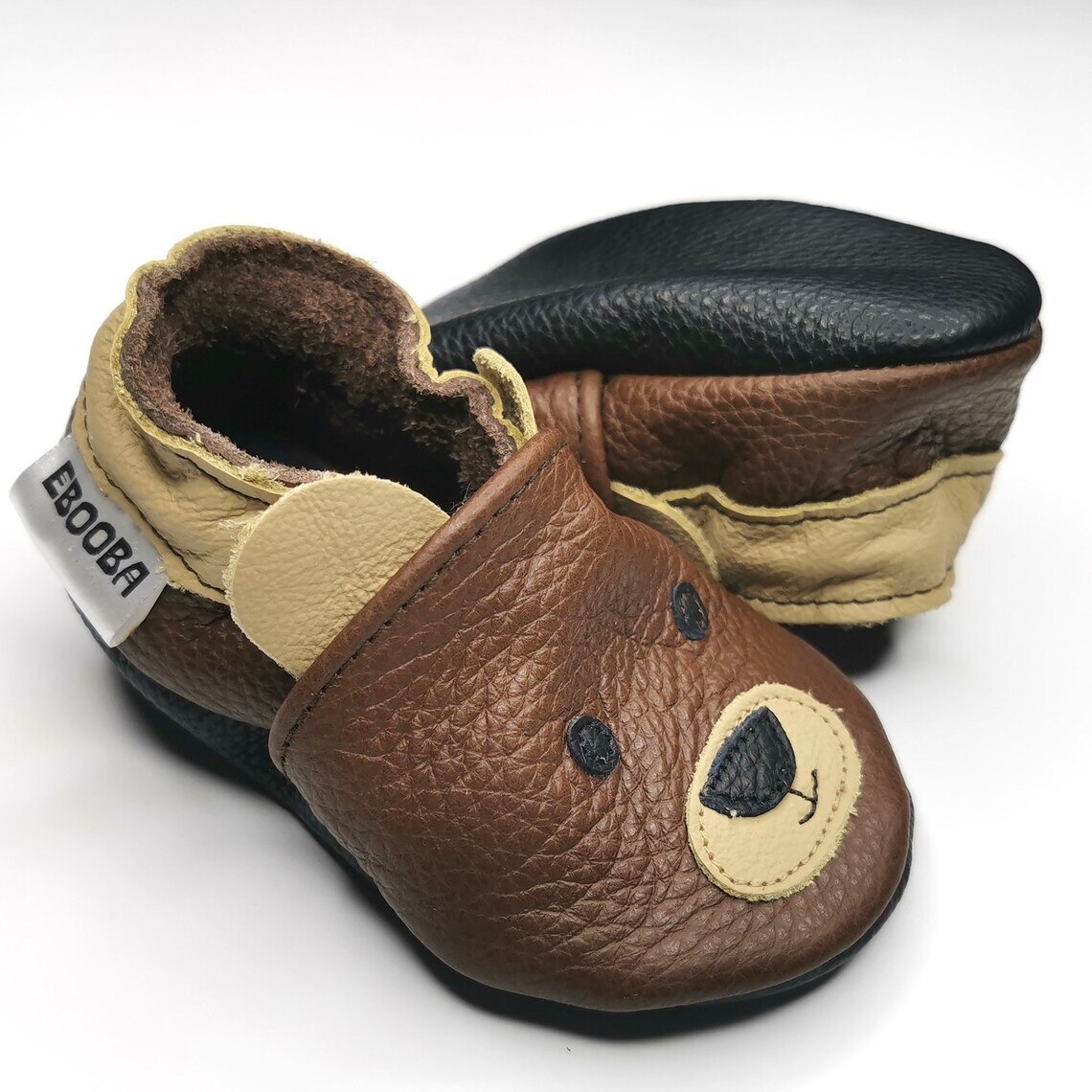 Botosei din piele naturala urs maro 6-12 luni -Ebooba - eMAG.ro