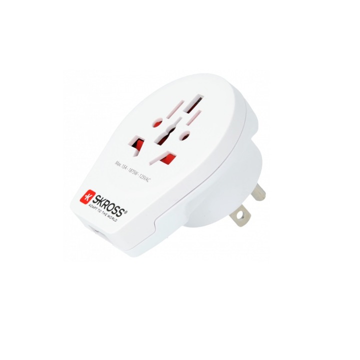Adaptor Priza Universal World la USA, Cu Usb, Skross - eMAG.ro