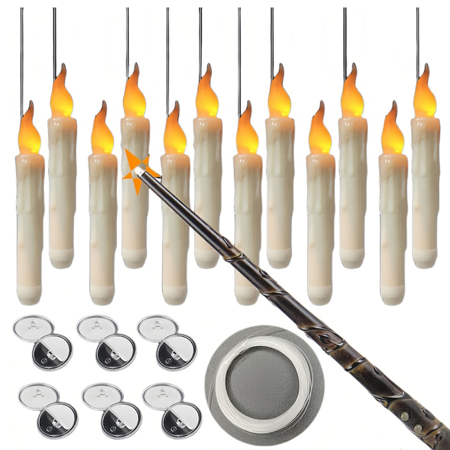 Set 12 lumanari plutitoare fara flacara LED Phuture, telecomanda cu ...