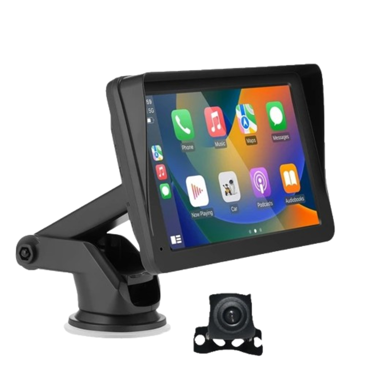 Monitor auto cu ecran tactil 7 inchi, suport CarPlay si Android Auto ...