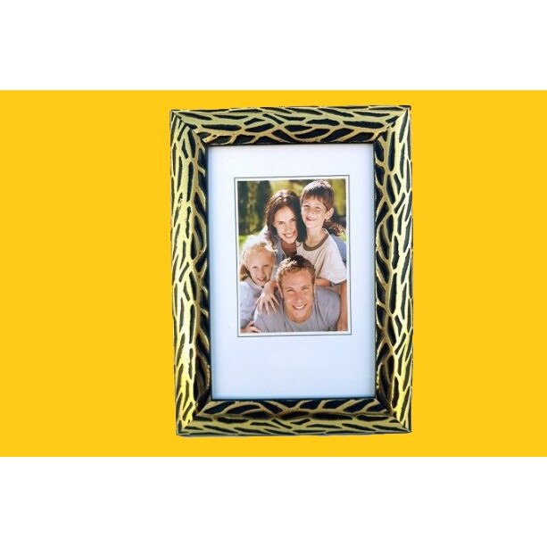 Rama foto format A4, din plastic, cu frunze negru/auriu -Concept E ...