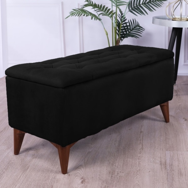 Taburet ELF Negru Babyface textil Matlaseare Mana si cu depozitare ...