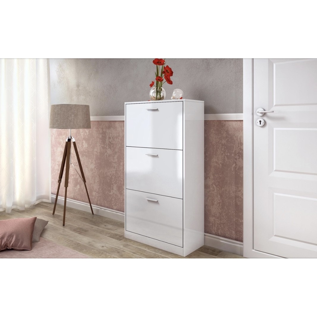 Pantofar Lino Alb 3 Usi 64 x 121 x 29 cm - eMAG.ro