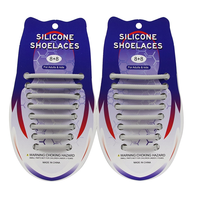 Set 2 Sireturi Elastice din Silicon, functie NO TOUCH pentru pantofi ...