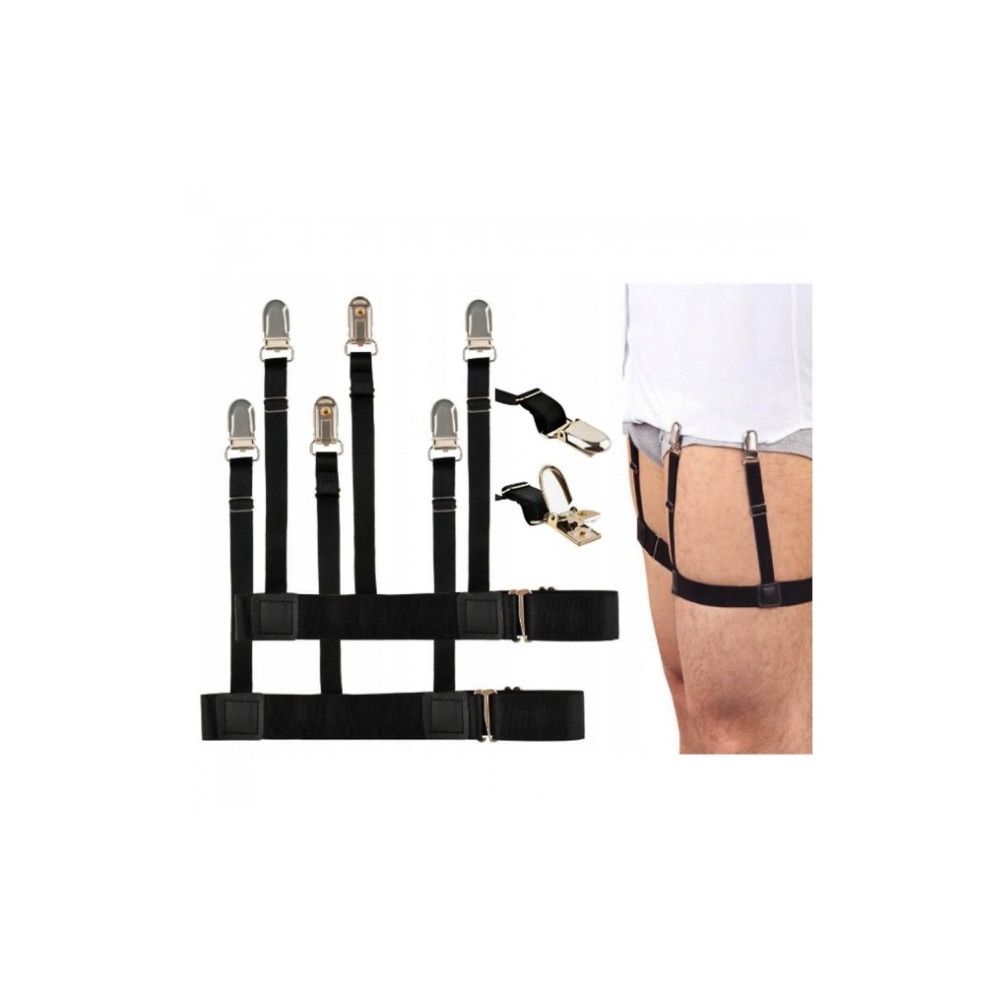 Bretele Suspensor, anti-alunecare/cute, Cleme Metalice, Negru - eMAG.ro