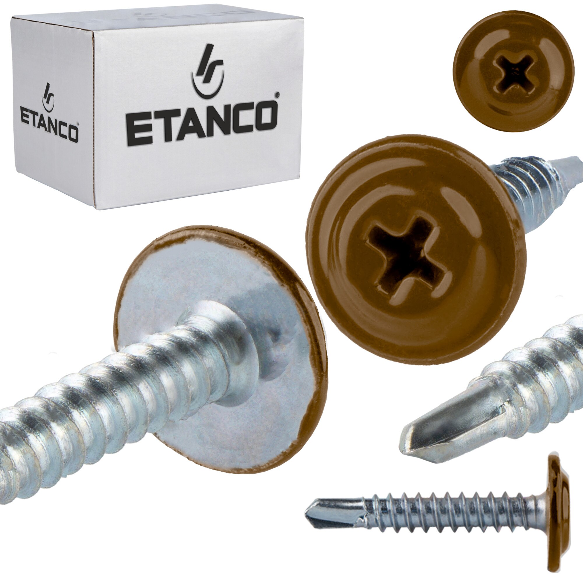 Set 250 Suruburi autoforante 4, 2x25mm, RAL 8003, cu saiba, pentru ...