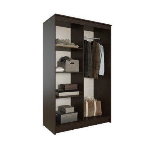 Dressing Elegant cu usi culisante si oglinda wenge + alb 126 x 200 x 59 ...