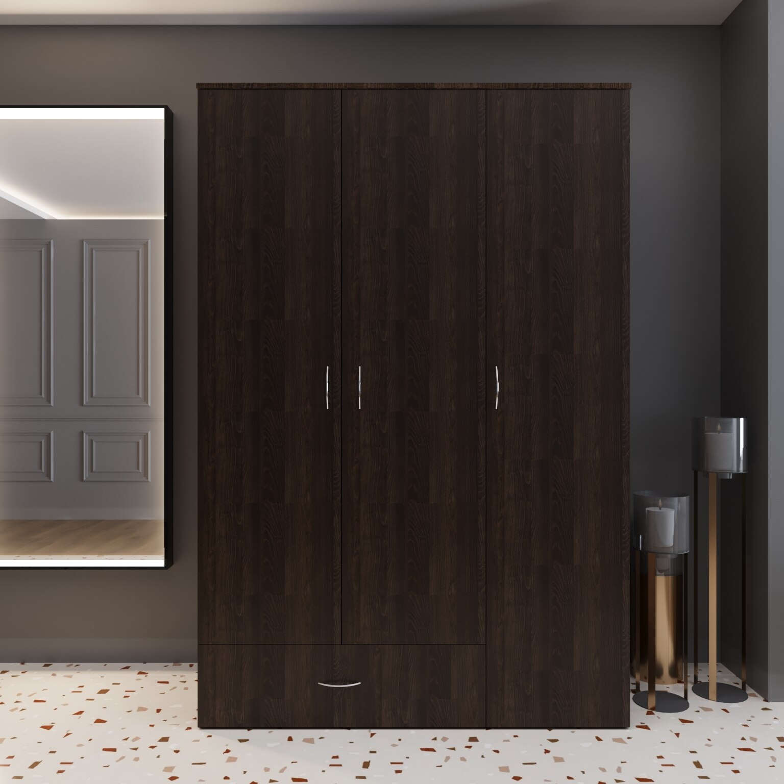 Dulap Rio 3 usi Wenge 185 x 83 x 50 cm - eMAG.ro