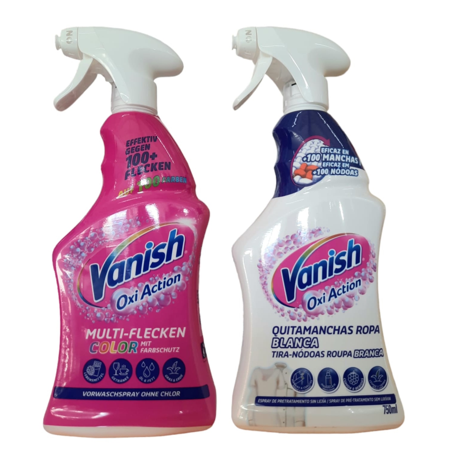 Set 2 x Spray pentru indepartarea petelor Vanish Oxi Action Pink 500ml, white 500 ml - eMAG.ro