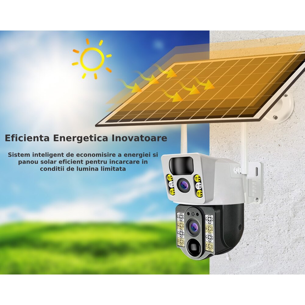 Camera de supraveghere CLAUSTEEL M119 2in1 cu Panou Solar inclus 20W ...