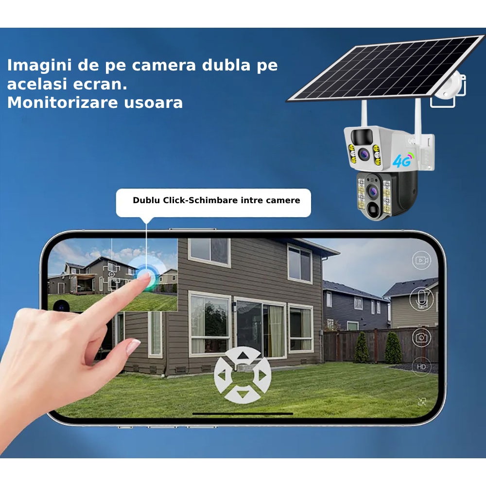 Camera de supraveghere CLAUSTEEL M119 2in1 cu Panou Solar inclus 20W ...