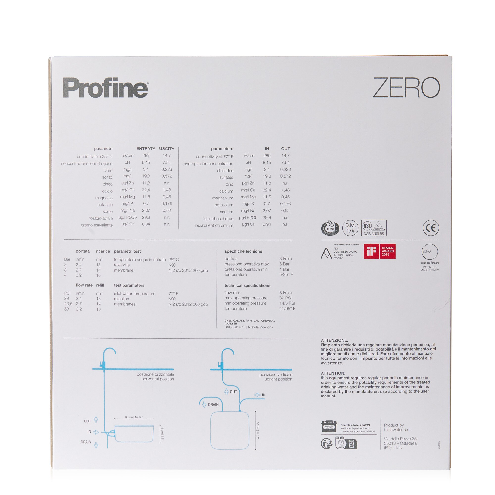 Statie de filtrare cu Osmoza Inversa Profine Zero cu kit de instalare ...