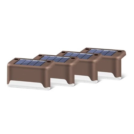 Set 4 lampi solare pentru trepte, gard, iluminare LED, lumina calda, 5W ...