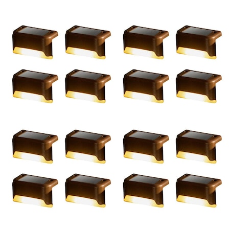 Set 16 lampi solare pentru trepte, gard, iluminare LED, lumina calda ...