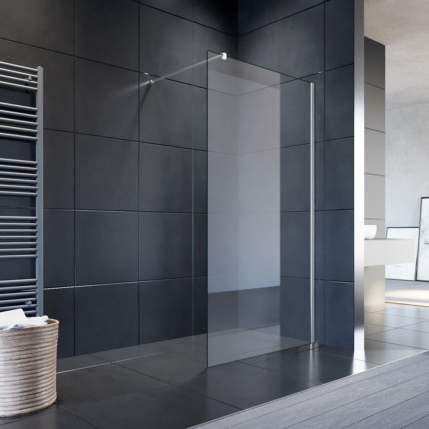 Paravan dus, 70x200cm, Walk-in, Sticla securizata 8mm, Usor de curatat ...