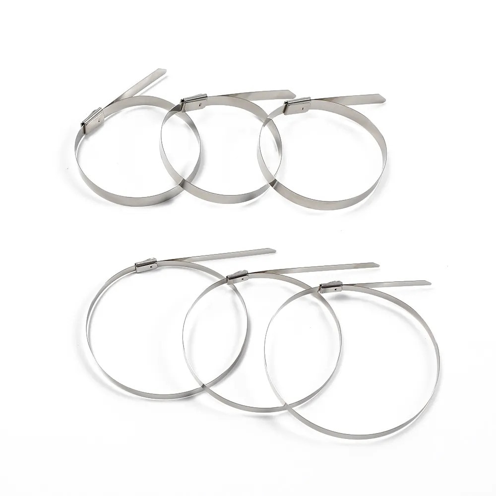 Set 100 coliere metalice reglabile, din otel, tip bride, 4, 6 * 250 mm ...