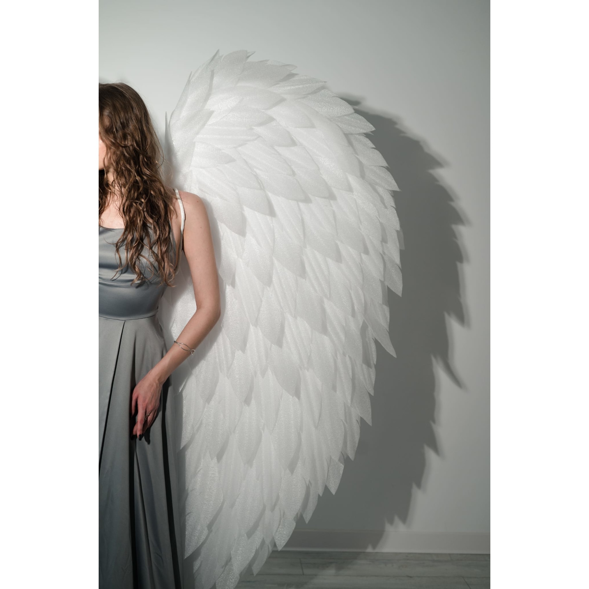 Aripi de inger, inima, adulti, alb, 180x150 cm - eMAG.ro