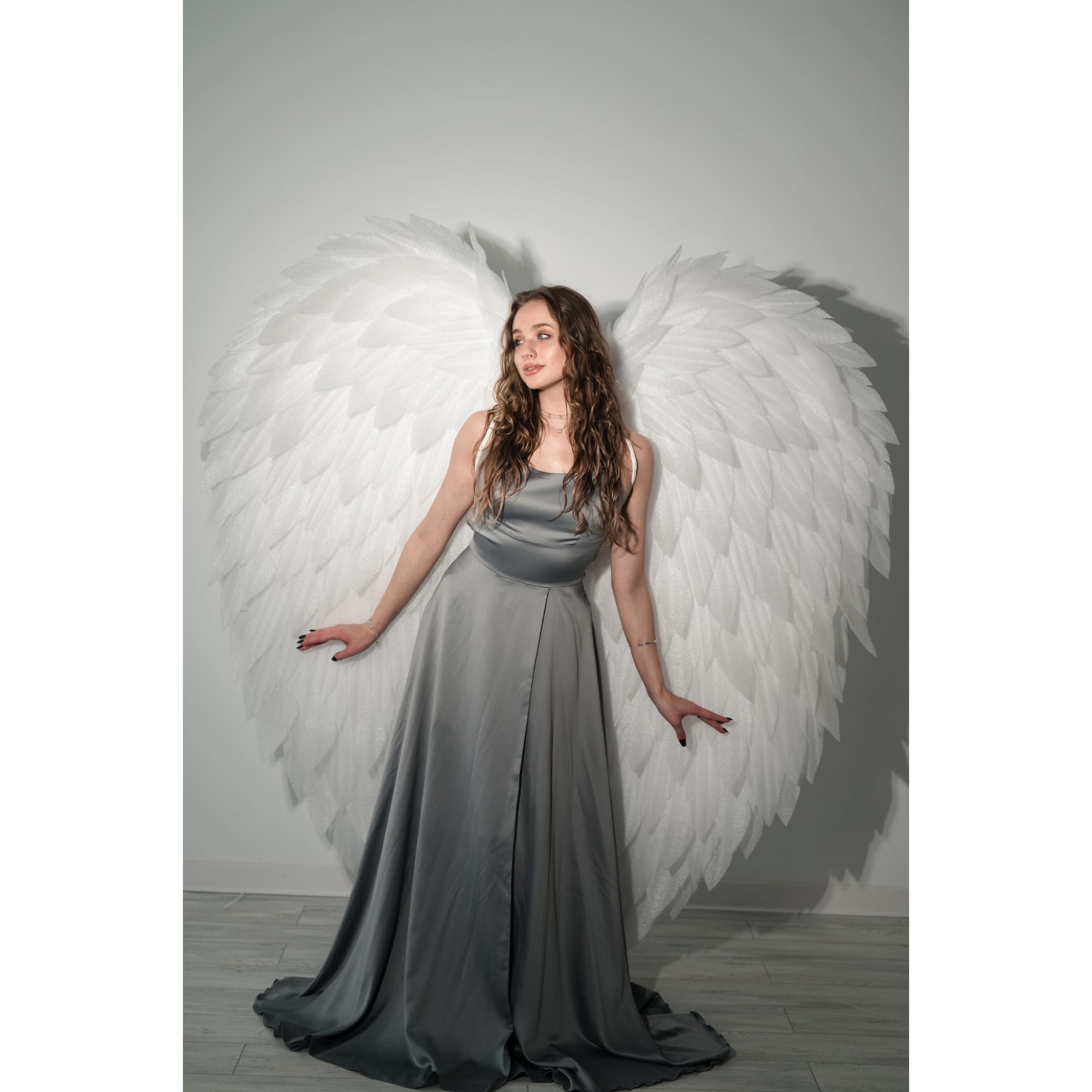 Aripi de inger, inima, adulti, alb, 180x150 cm - eMAG.ro