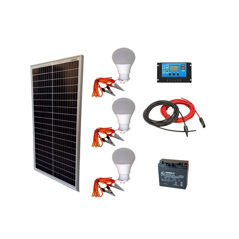 Sistem fotovoltaic panou 70W, controller 20A, baterie 20Ah AGM ...